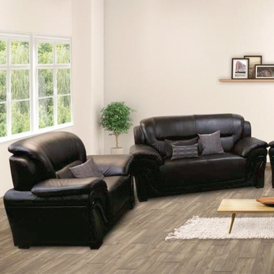 Stephanie 6 Seater Leather Uppers Lounge Suite - TV Sales & Home